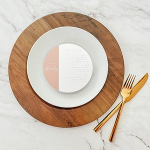 Circle Colorblock Wedding Menu With Place Card | Multiple Colors ...
