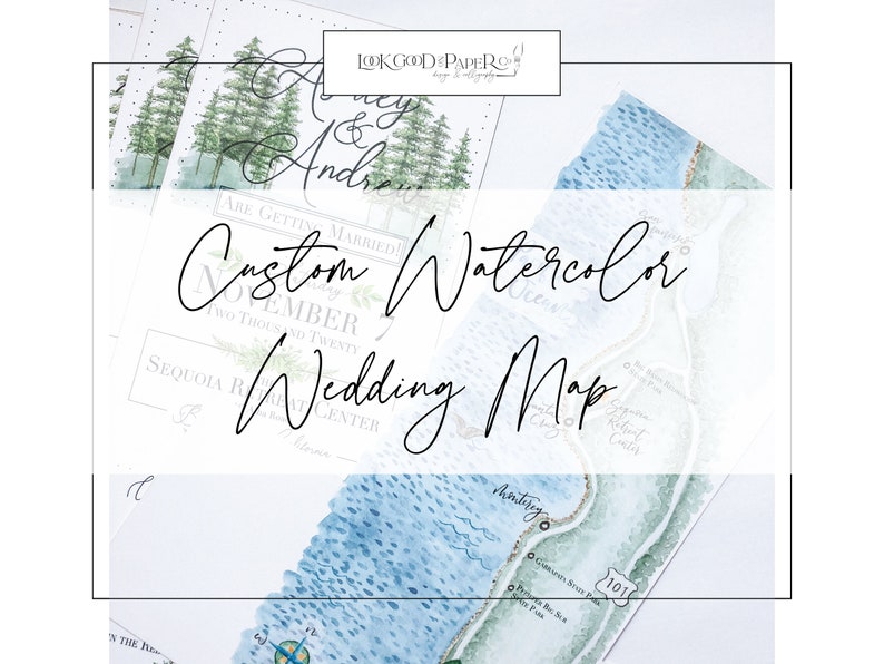 Custom Watercolor Wedding Map - Etsy