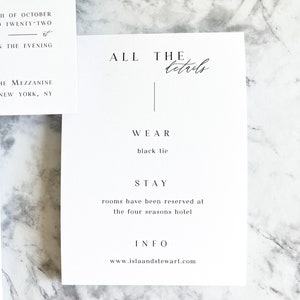 Manhattan Semi-custom Wedding Invitation | Modern, Minimalist, Black ...