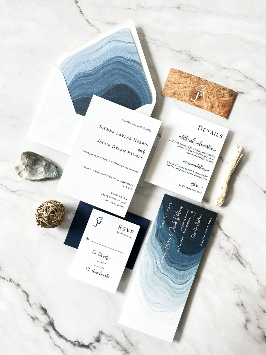 Big Sur Semi-custom Wedding Invitation | Coastal California Forest ...