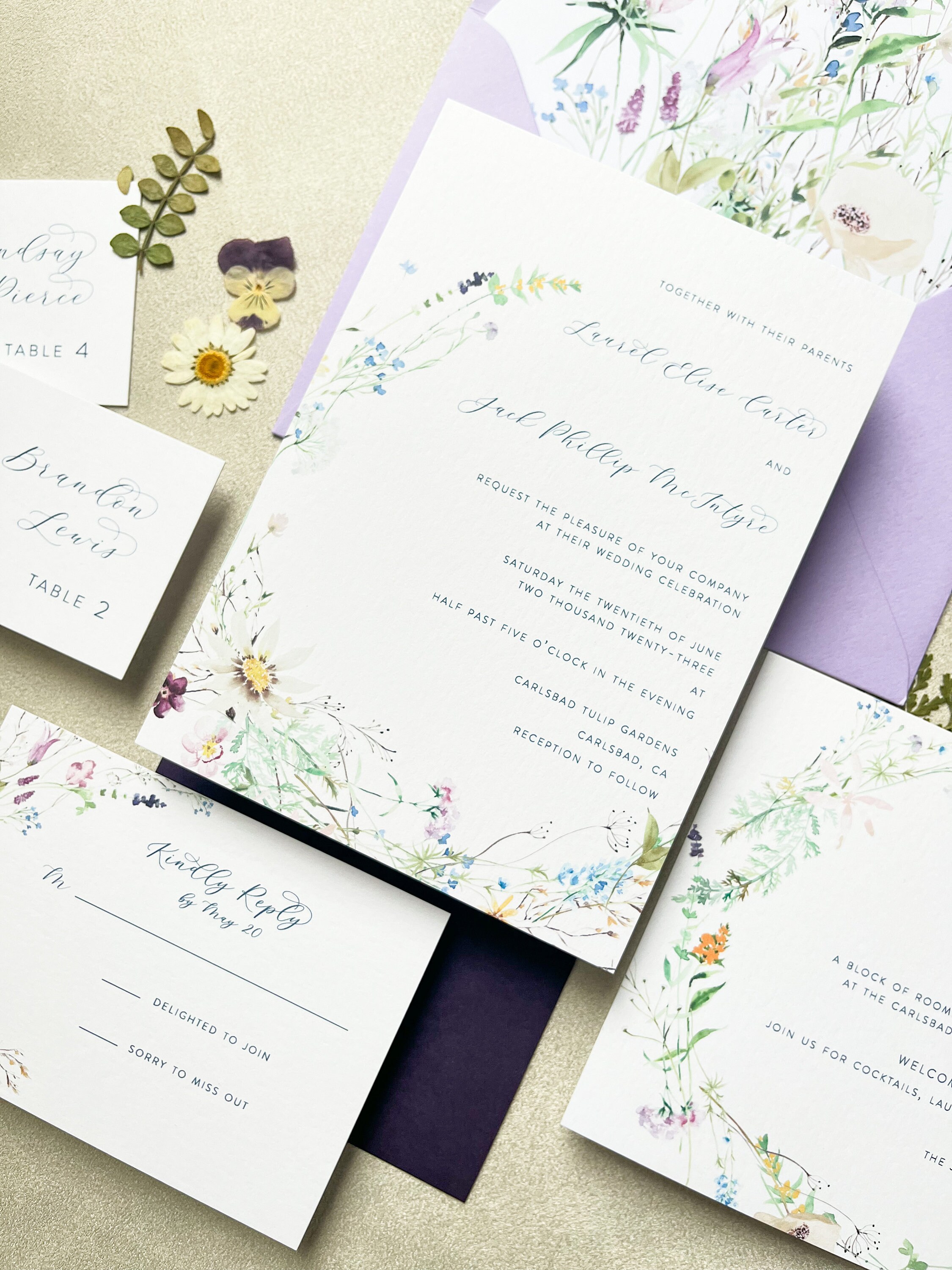 Yellowstone Wedding Invitation Set | Wildflower, Watercolor Floral ...
