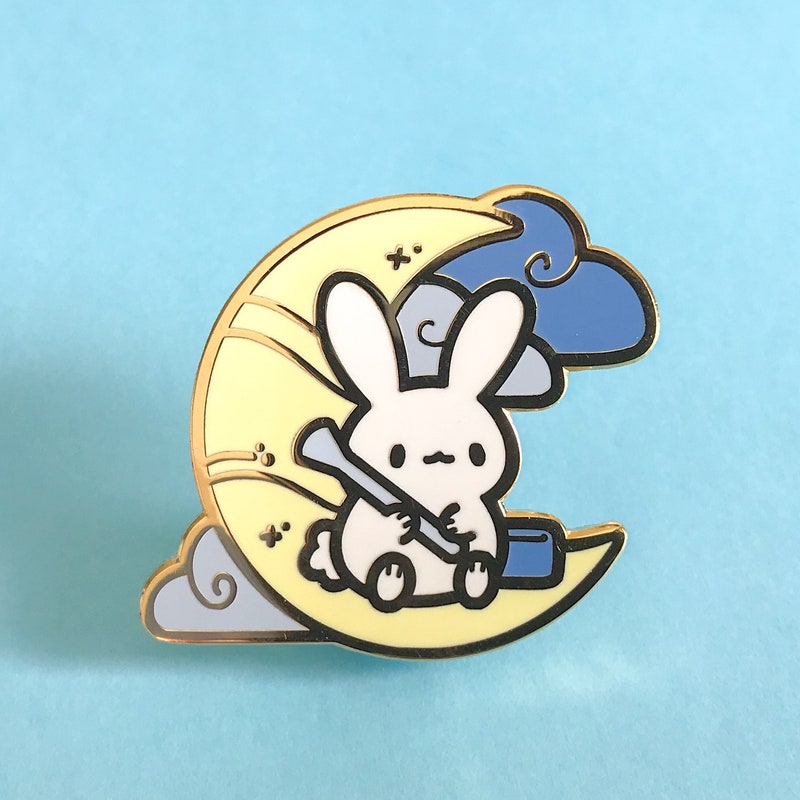 Moon Rabbits Pin - Etsy