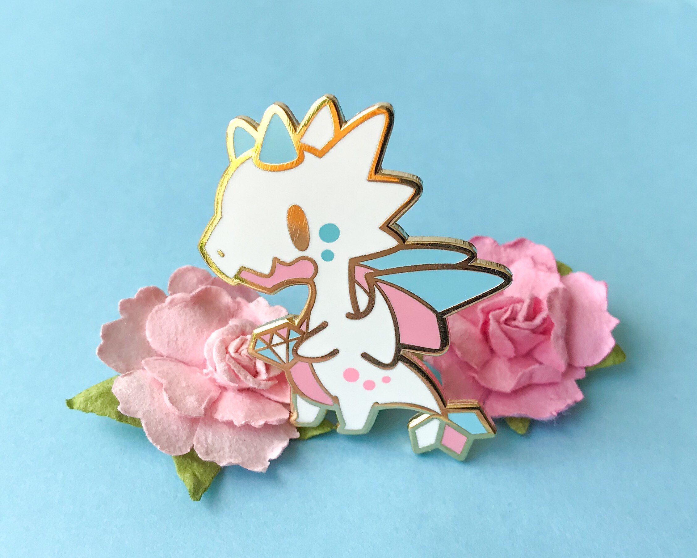 Trans Pride Dragon Enamel Pin | Etsy