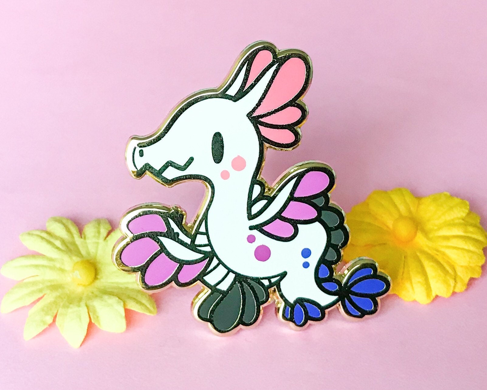 Genderfluid Pride Dragon Enamel Pin - Etsy