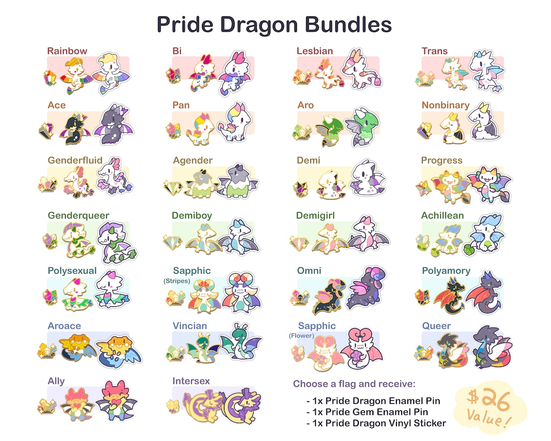 Pride Dragon Bundles - Etsy