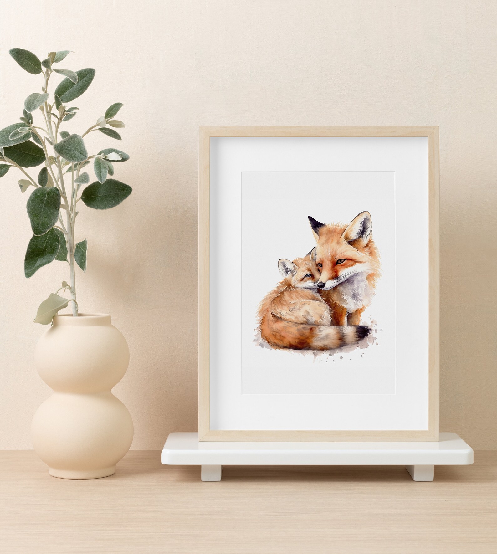 Mama & Baby Fox - Mother's Day Digital Art - Printable - Digital ...