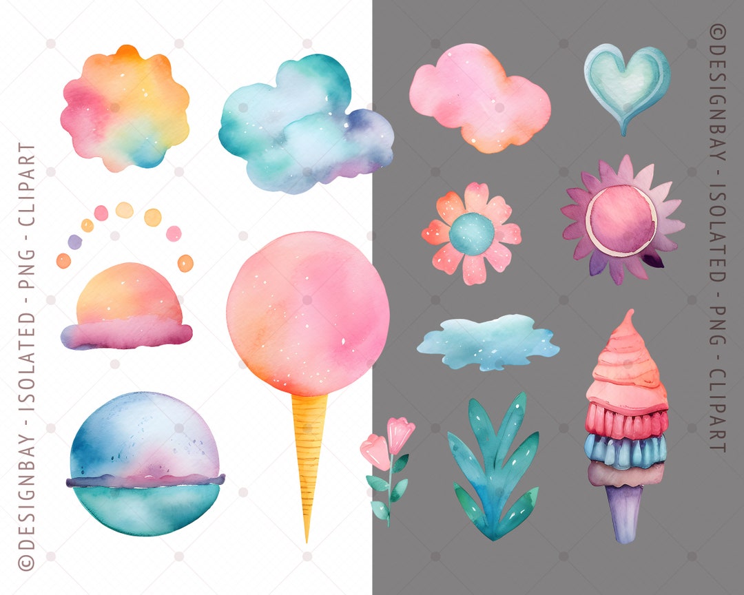 Watercolor Cute Kids Clipart Set - Separate + Grouped Transparent Pngs ...