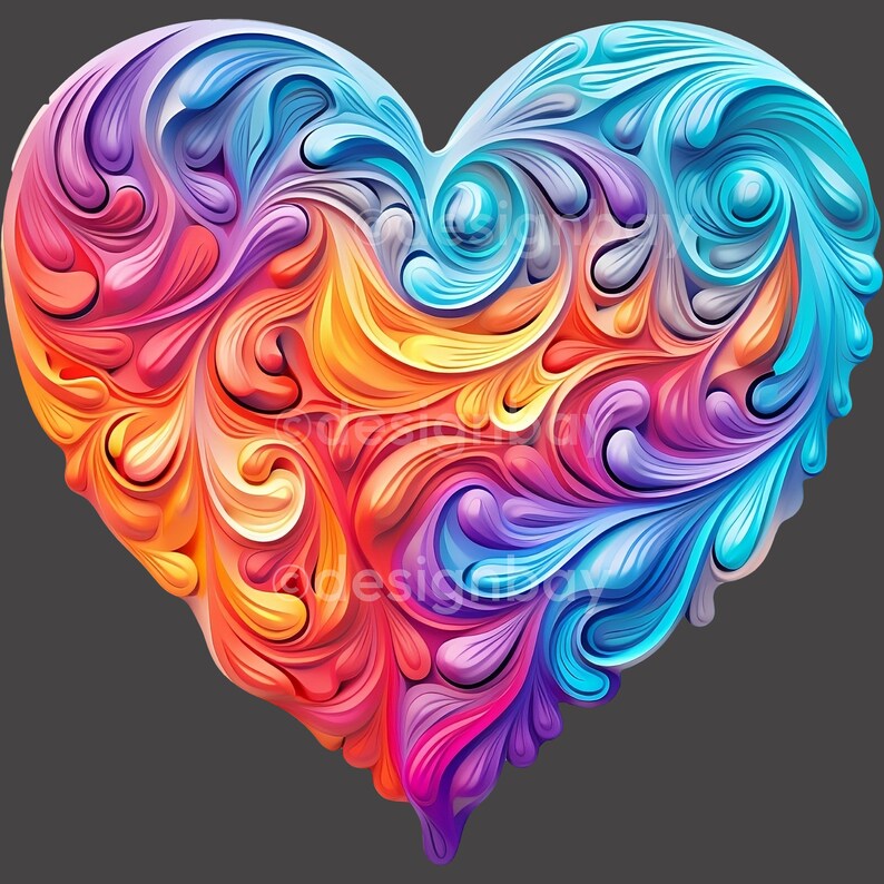 Magical Love Heart 3 - Digital Art - Transparent Background - Printable ...