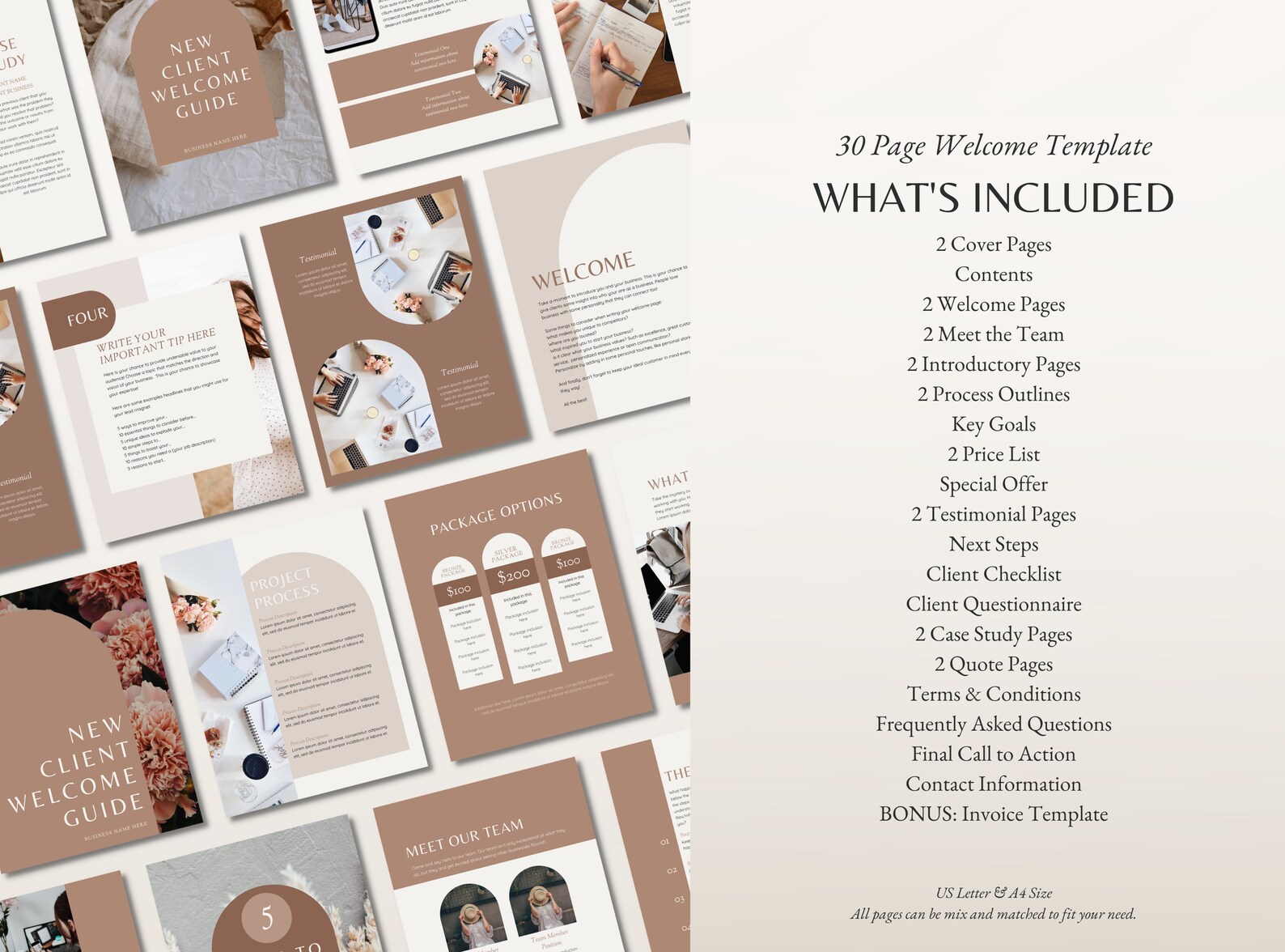 New Client Welcome Packet Template for Canva, Pricing and Services ...