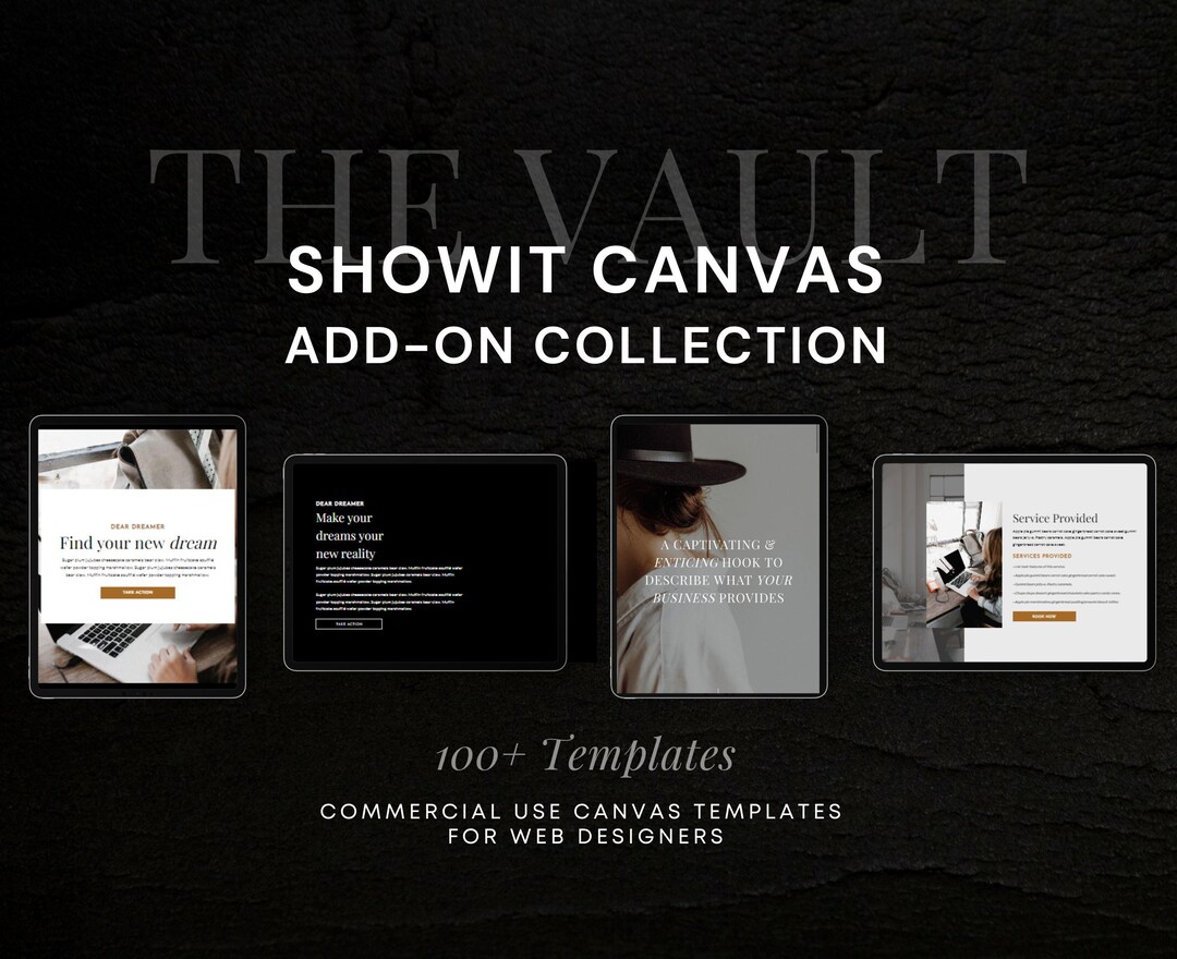 Showit Canvas Template Vault: 100+ Website Sections Add Ons, for ...