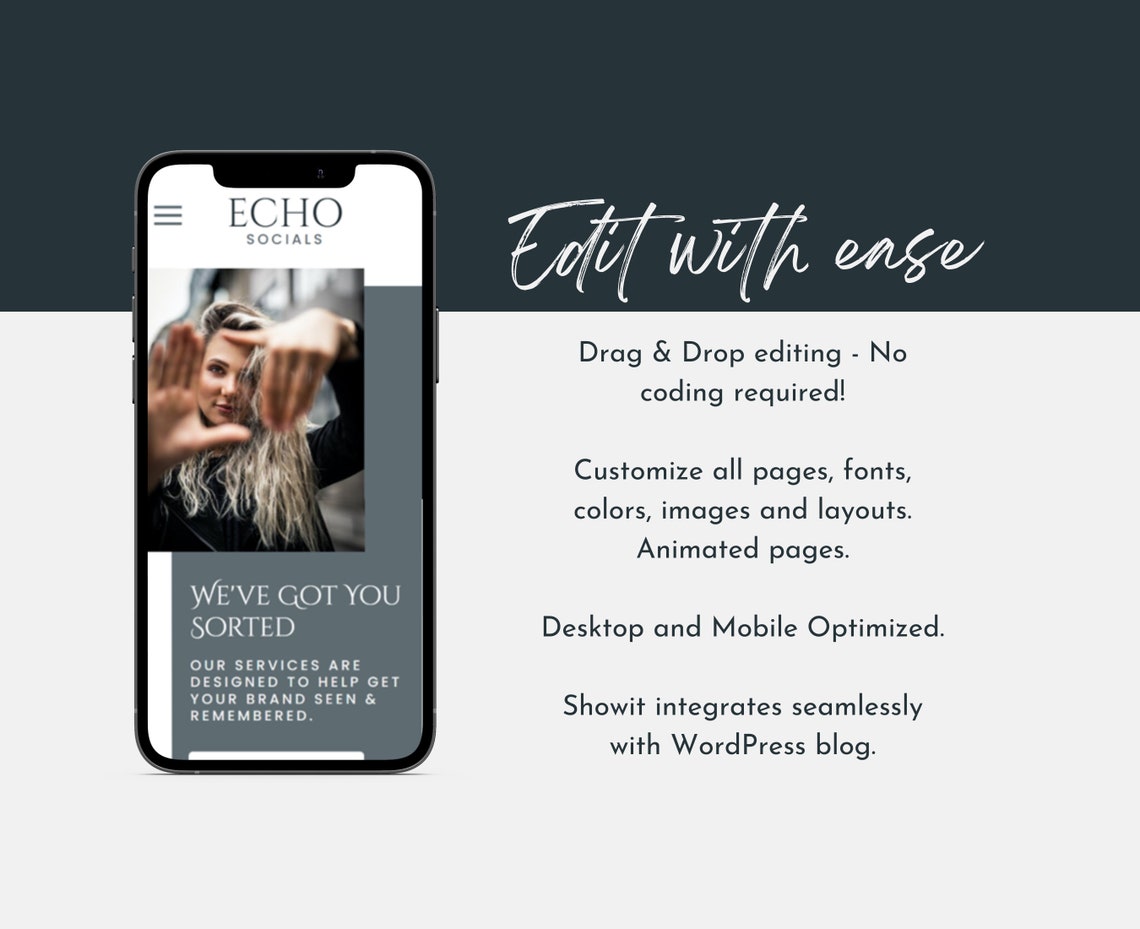 Showit Website Template for Social Media Manager Virtual | Etsy