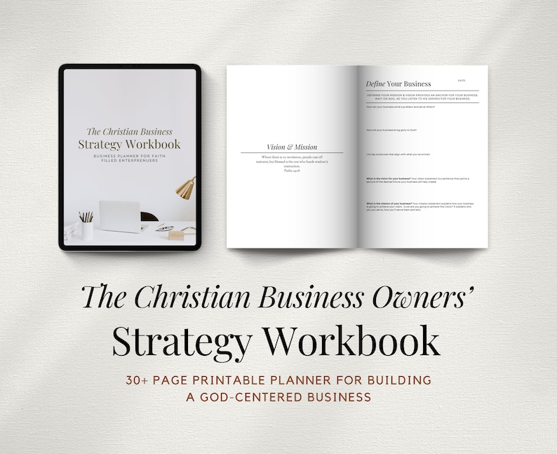 Christian Business Strategy Workbook: Printable Planner (A4 & Letter ...
