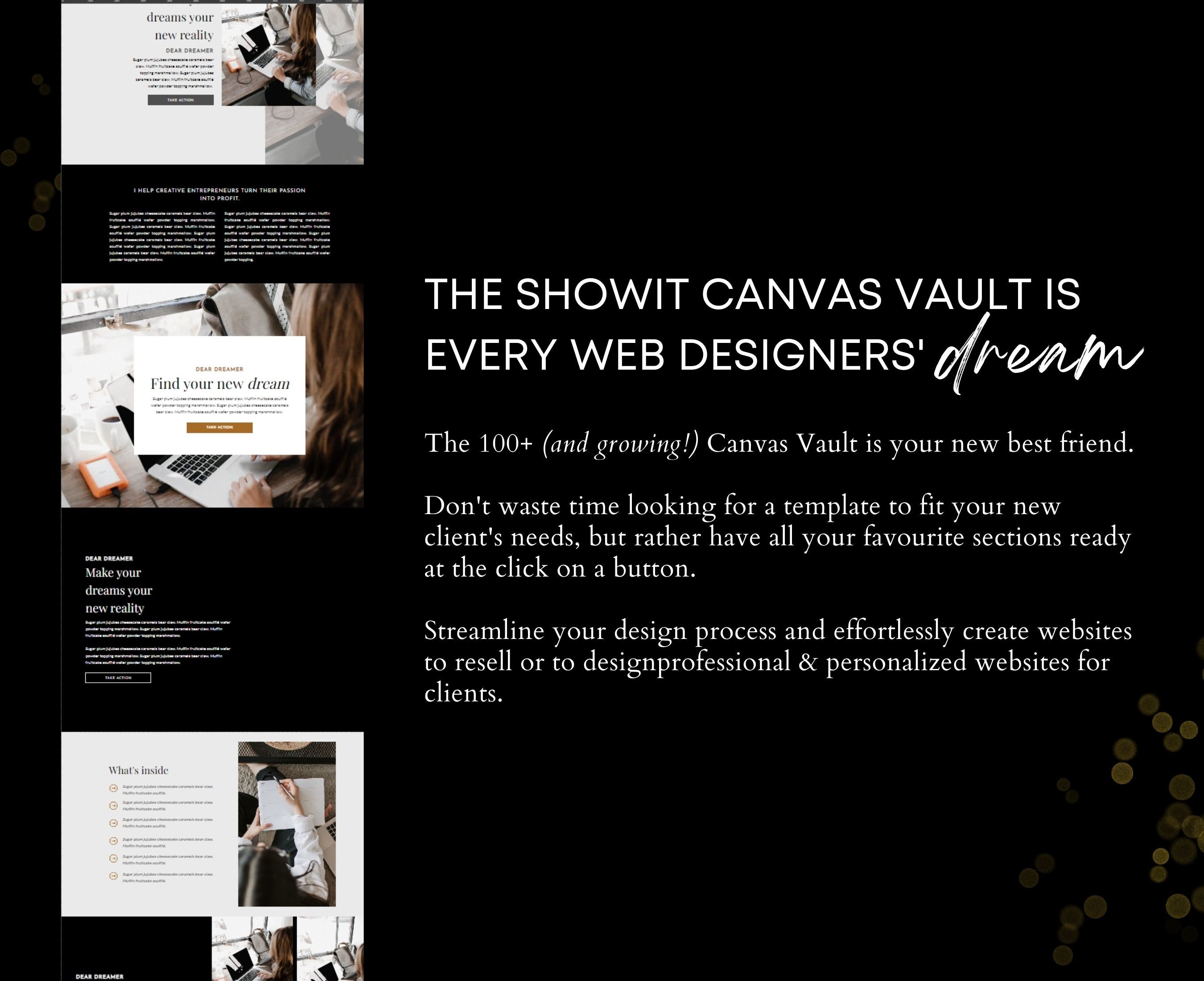 Showit Canvas Template Vault: 100+ Website Sections Add Ons, for ...