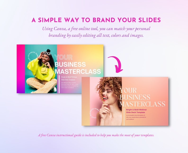 Webinar Slide Deck Canva Template, Bright, Bold Colorful Gradient ...