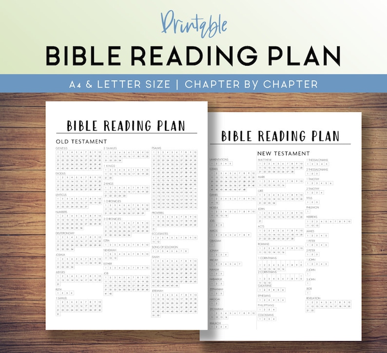 Bible Reading Tracker Printable Chapter by Chapter Reading | Etsy