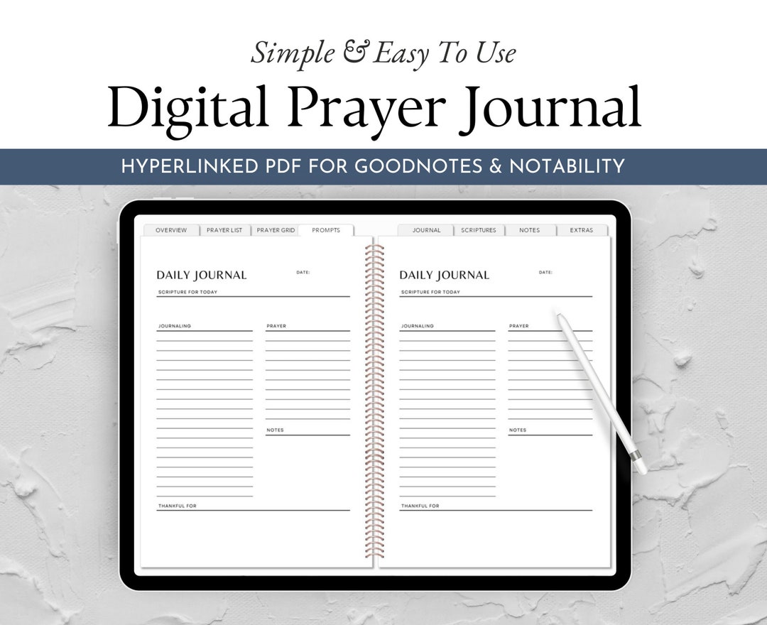 Digital Prayer Journal, Minimalist Prayer Journal Templates, Digital ...