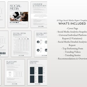 Social Media Analytics Report Canva Template, Classic Editable Social ...