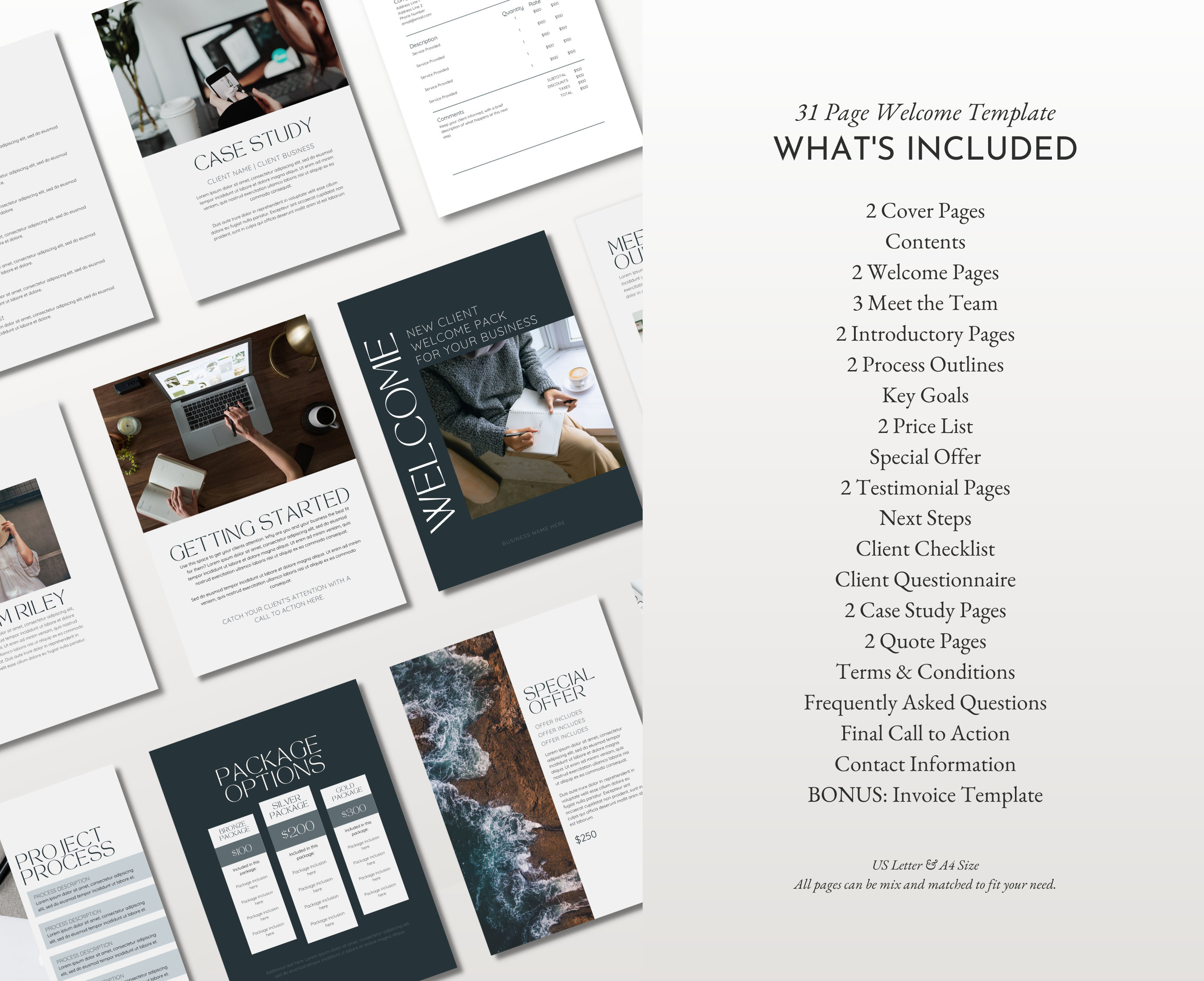 New Client Welcome Packet Canva Template, Classic 31 Page Editable ...