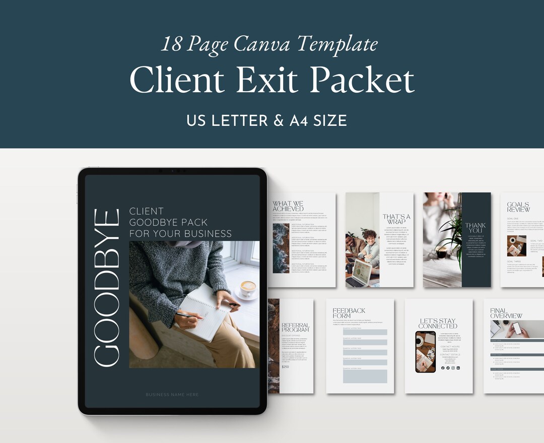 Client Goodbye Template for Canva, Classic 18 Pages Editable Business ...
