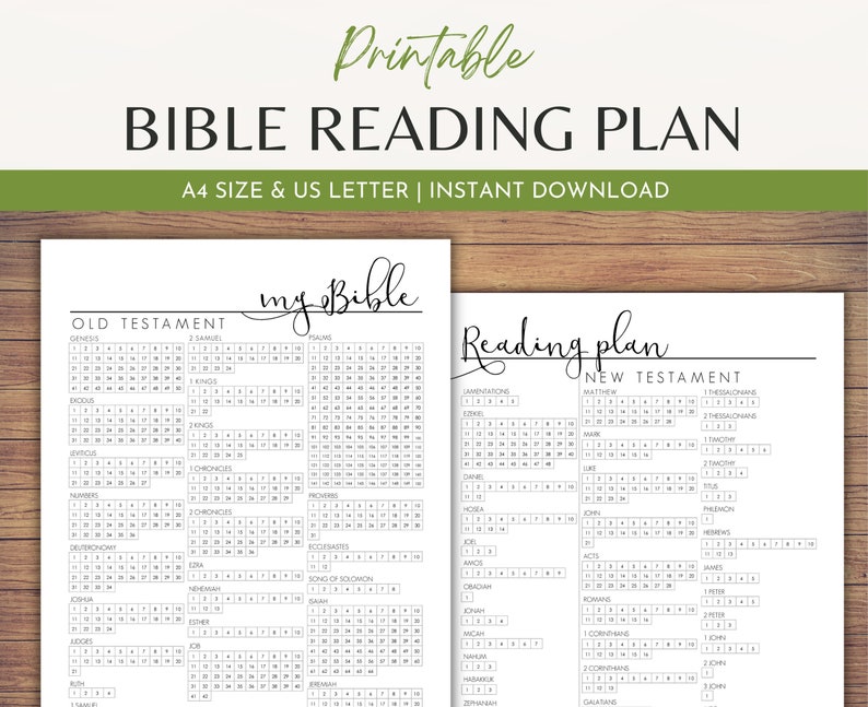Bible Reading Tracker Printable, Chapter by Chapter Checklist, Daily ...