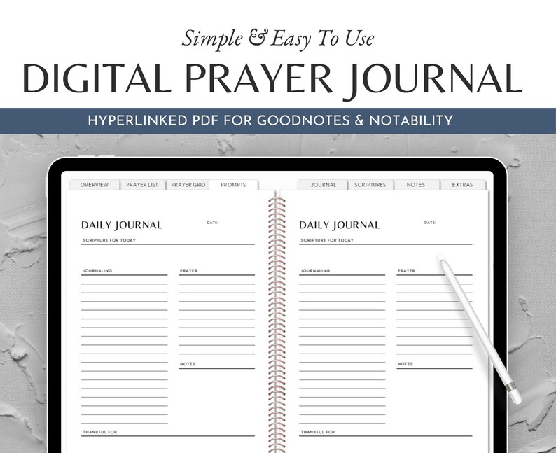 Digital Prayer Journal Minimalist Prayer Journal Templates Etsy