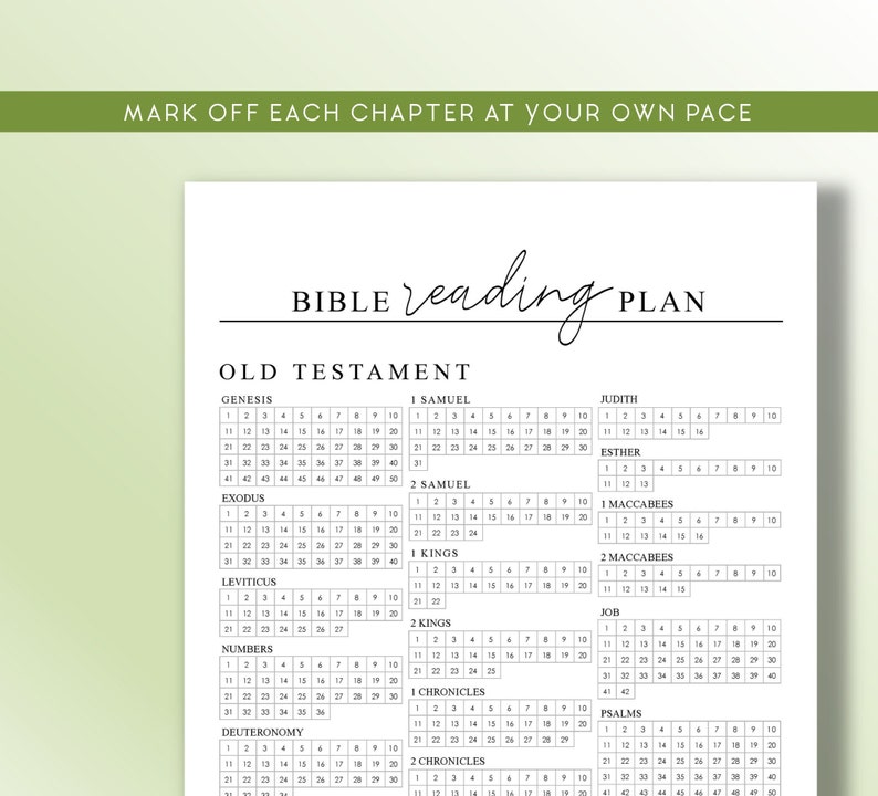 Catholic Bible Reading Tracker Chapter by Chapter Checklist - Etsy ...