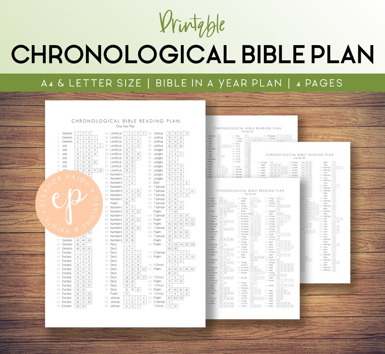Chronological Bible In A Year Reading Log Printable Daily Etsy Chronological Bible In A Year Reading Log Printable Daily Etsy