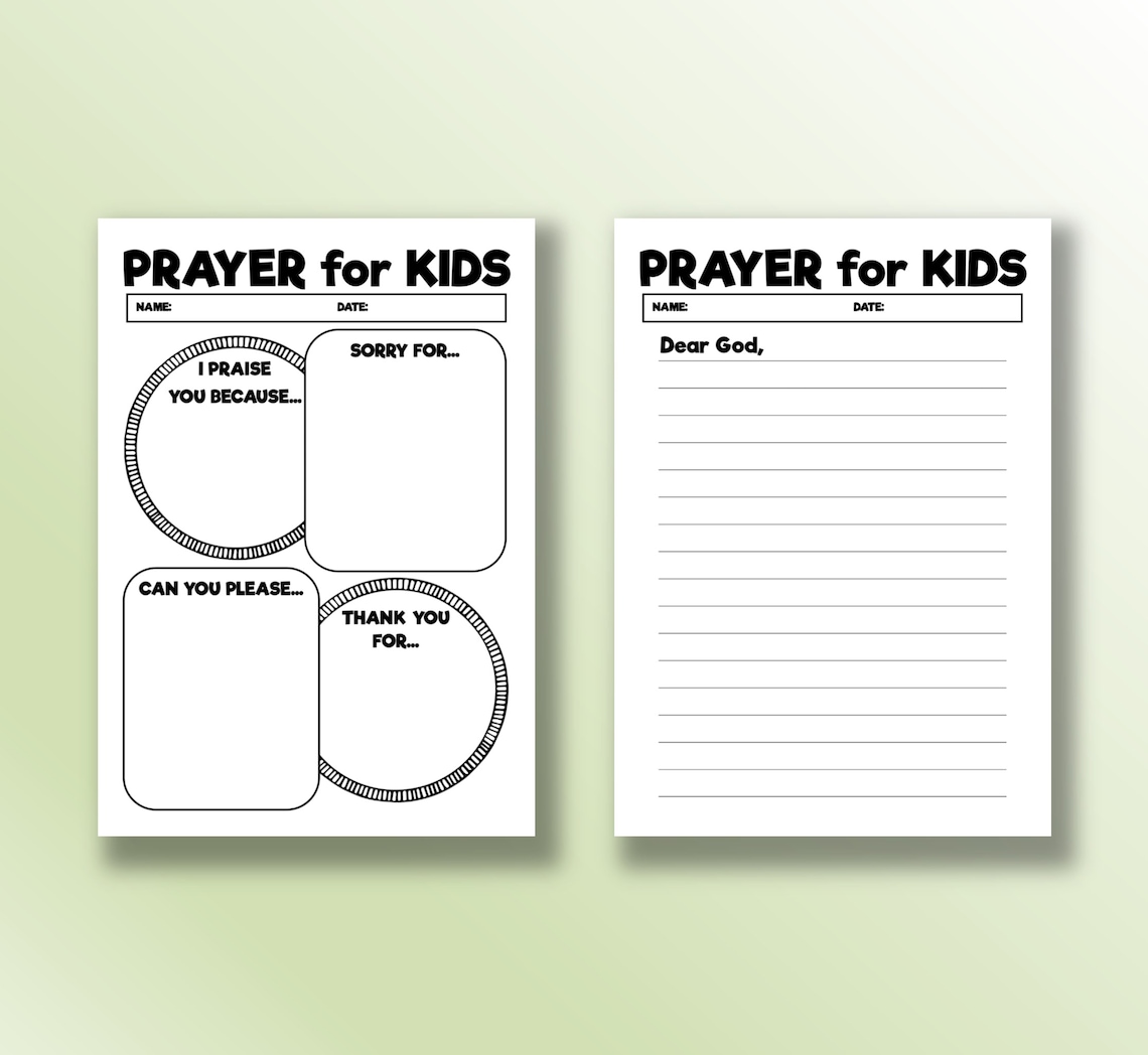 Printable Prayer Notes for Kids Children's Prayer - Etsy