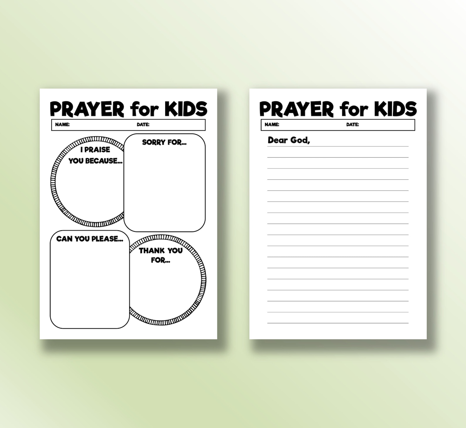 Printable Prayer Notes for Kids Children's Prayer - Etsy