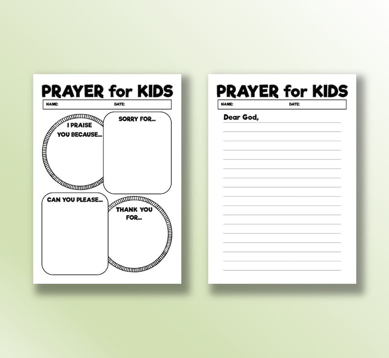 Printable Prayer Notes for Kids Children's Prayer | Etsy