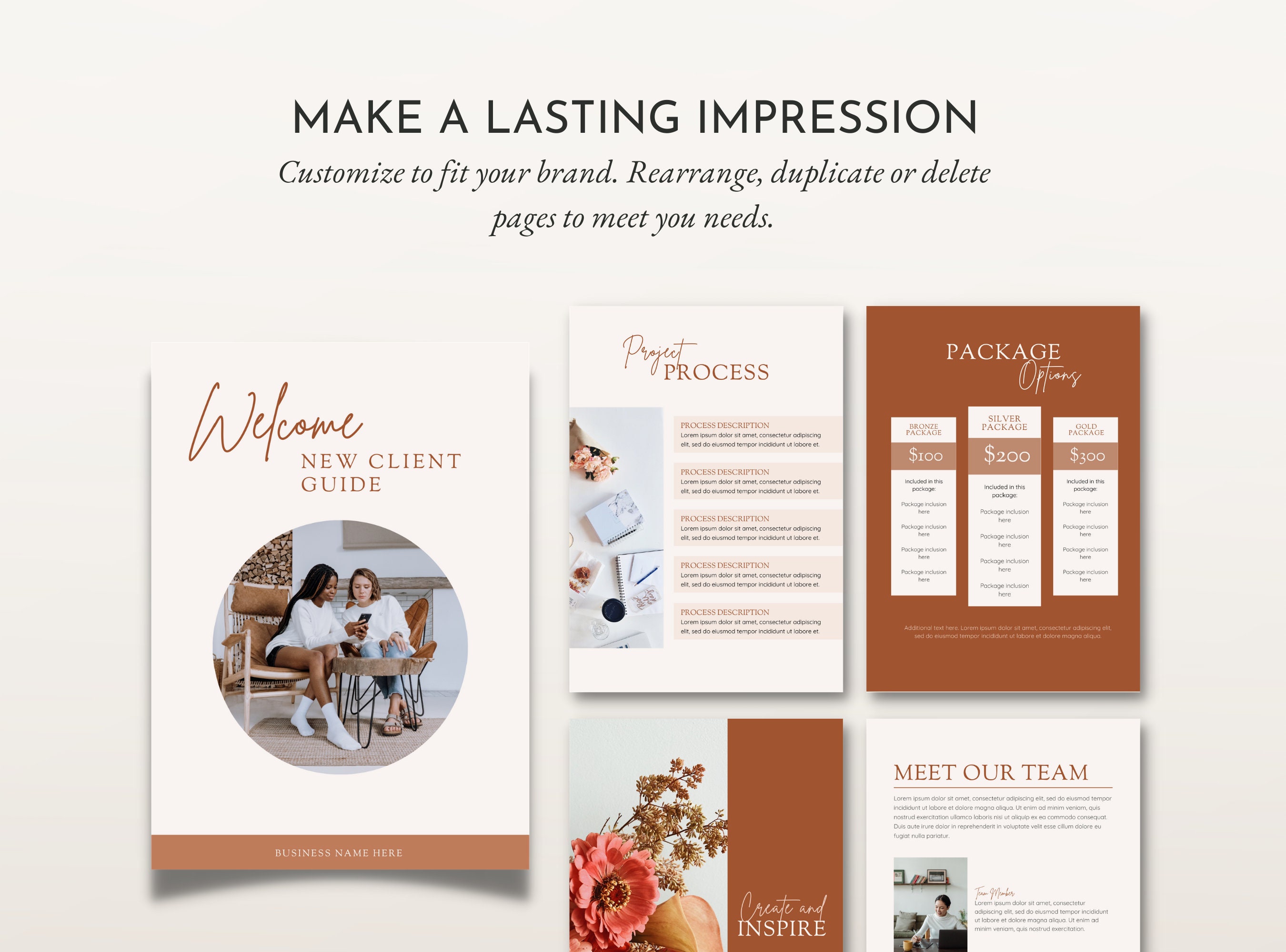 New Client Welcome Packet Template for Canva, 30 Page Editable Business ...