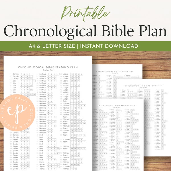 Chronological Bible Reading Plan - Etsy