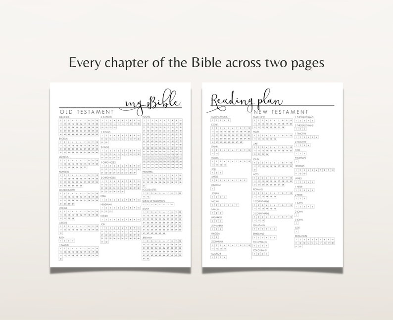 Bible Reading Tracker Printable, Chapter by Chapter Checklist, Daily ...