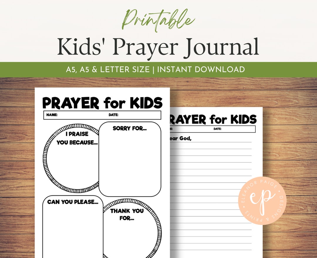 Printable Prayer Notes for Kids, Children's Prayer Worksheet, Daily ...