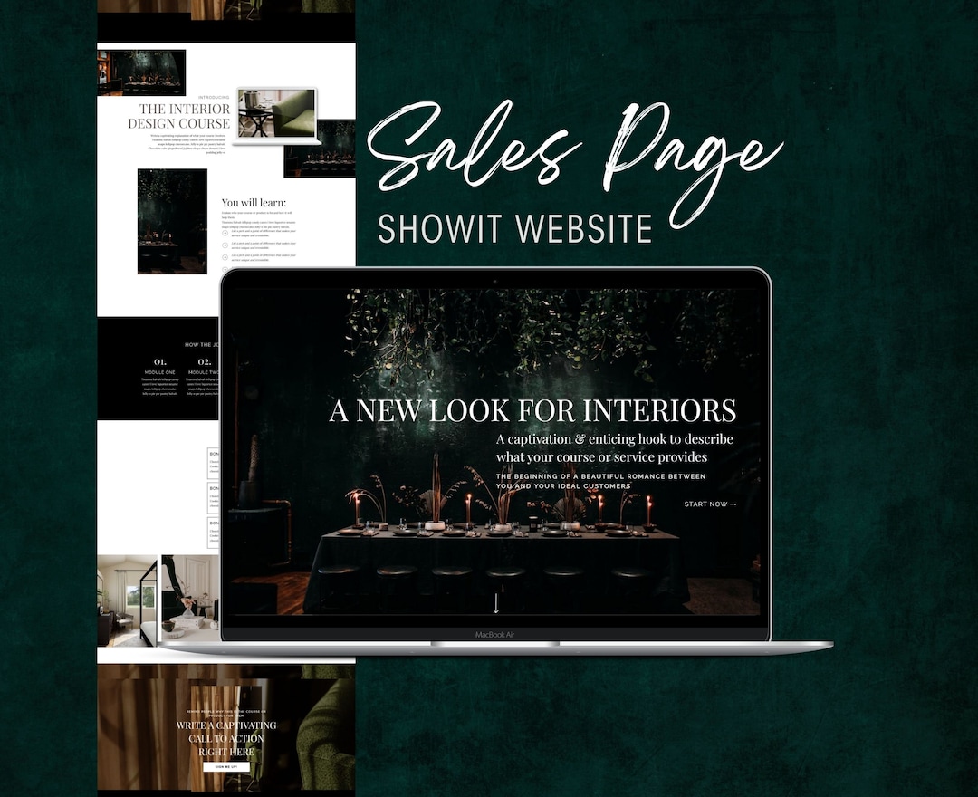 Showit Interior Design Sales Page Add on Website Template for Coaches ...
