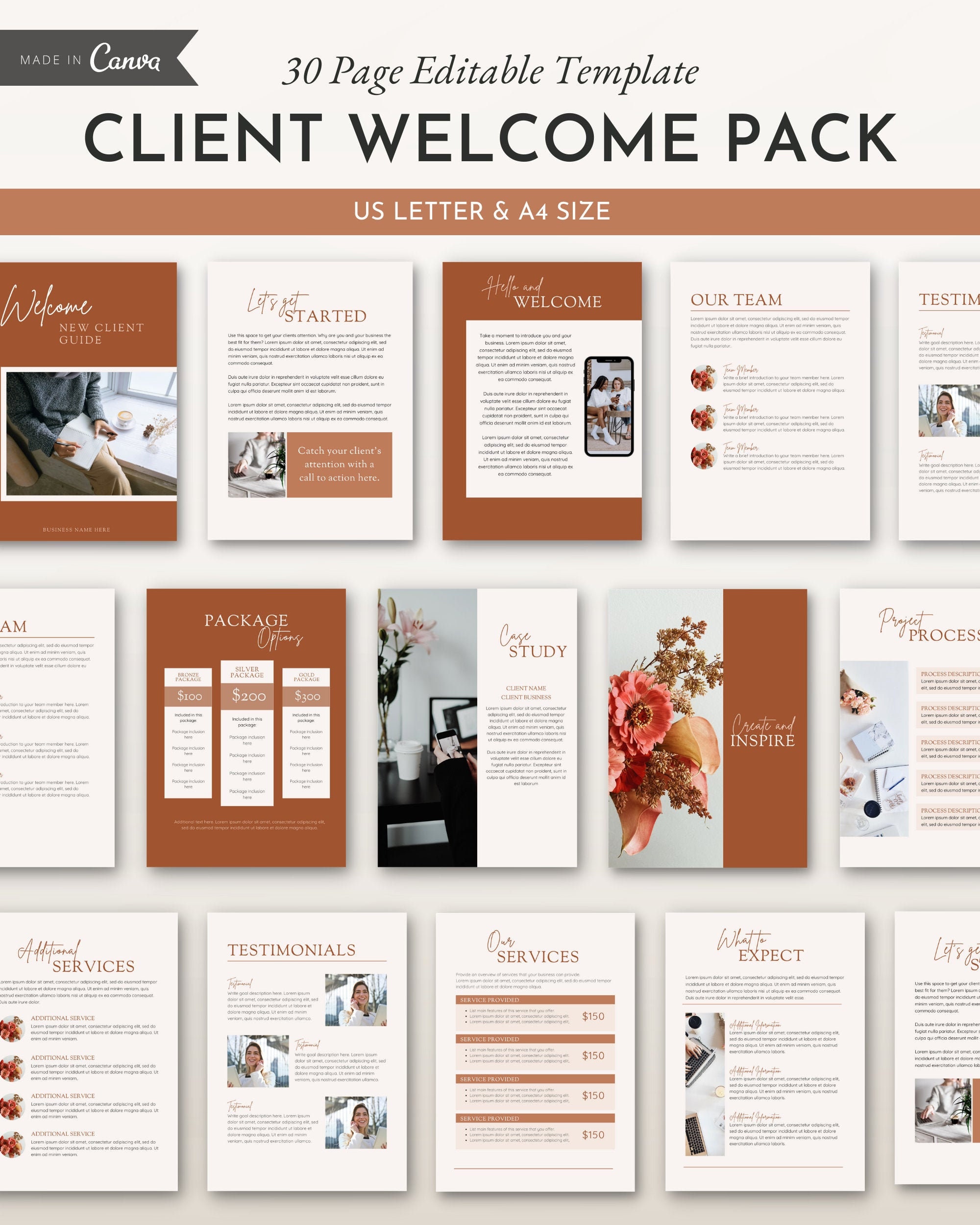 New Client Welcome Packet Template for Canva 30 Pages | Etsy