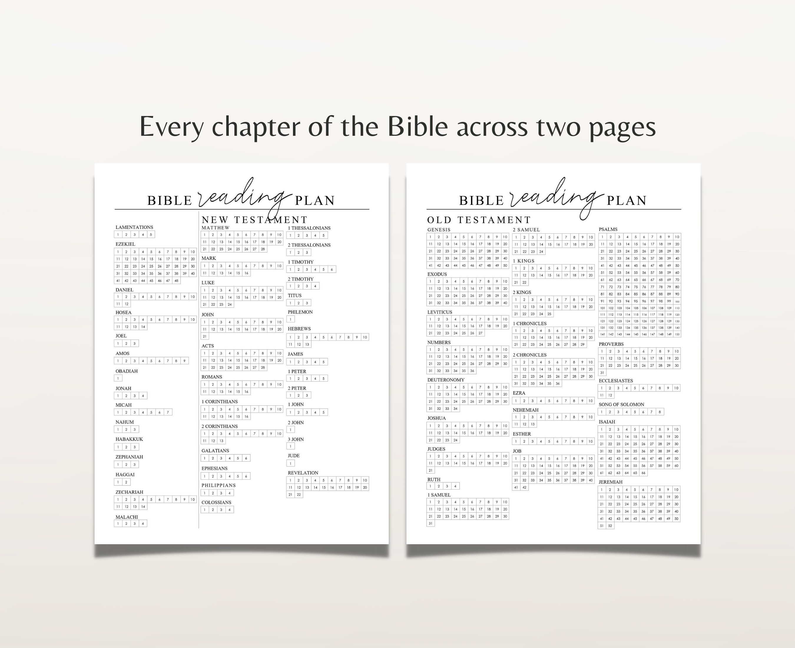 Bible Reading Tracker Printable Chapter by Chapter Checklist - Etsy