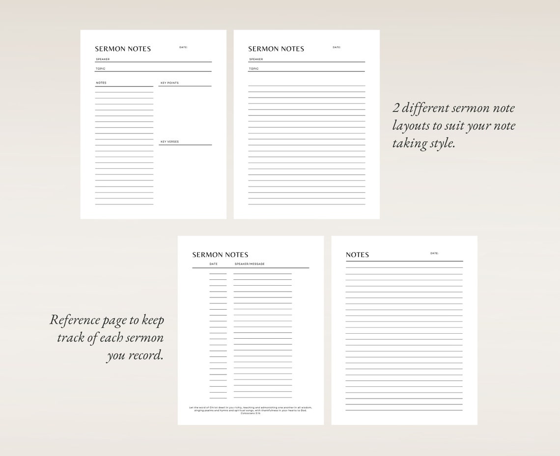 Sermon Notes Printable Sermon Journal Pages Bold Printable - Etsy Australia