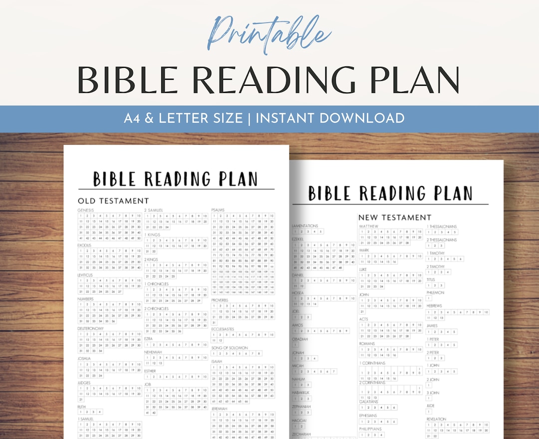 Bible Reading Tracker, Printable Chapter by Chapter Reading Plan, Daily ...