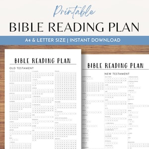 Bible Reading Tracker, Printable Chapter by Chapter Reading Plan, Daily Bible Study Planner ...