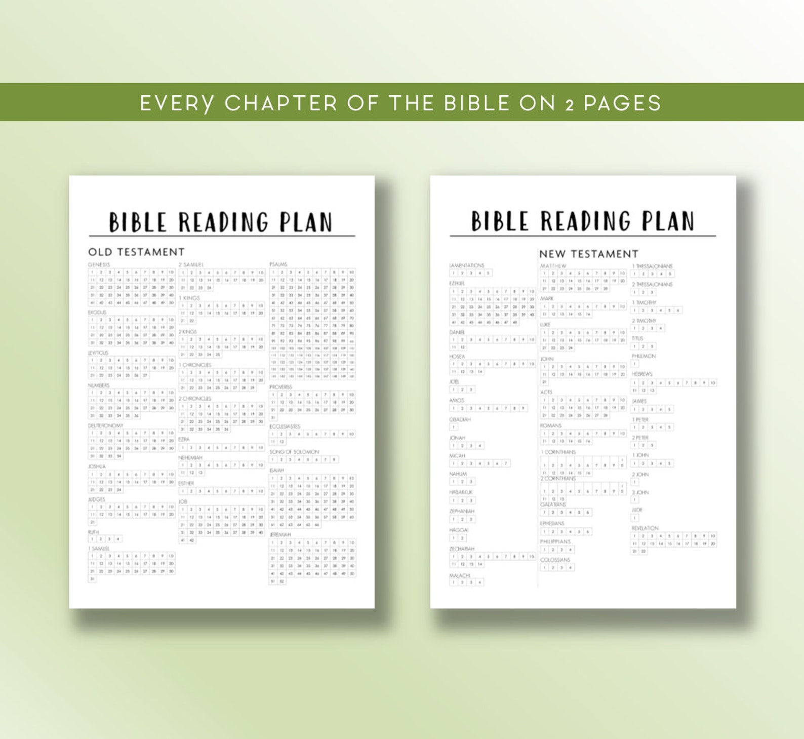 Bible Reading Tracker, Printable Chapter by Chapter Reading Plan, Daily ...