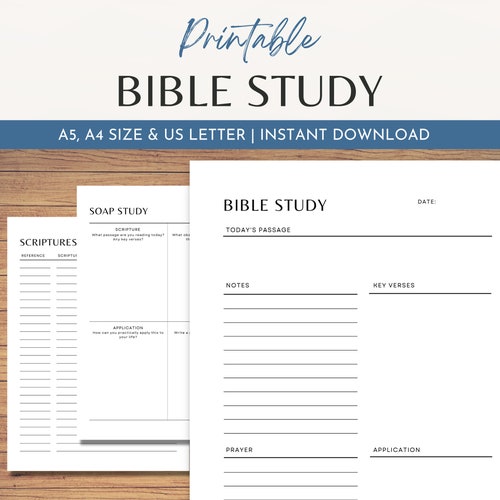 Daily Bible Study Planner Inserts SOAP Printable Bible Study - Etsy