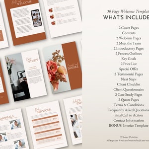 New Client Welcome Packet Template for Canva, 30 Page Editable Business ...