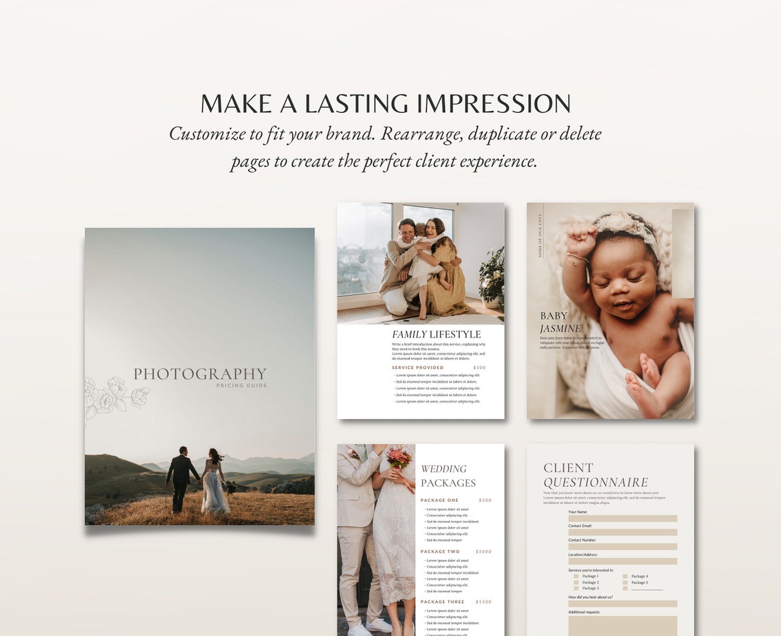 Photography Welcome Guide Canva Template Photographer Client | Etsy ...