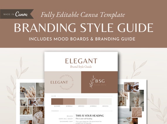 Brand Style Guide Template Editable Canva Brand Board Boho - Etsy Australia