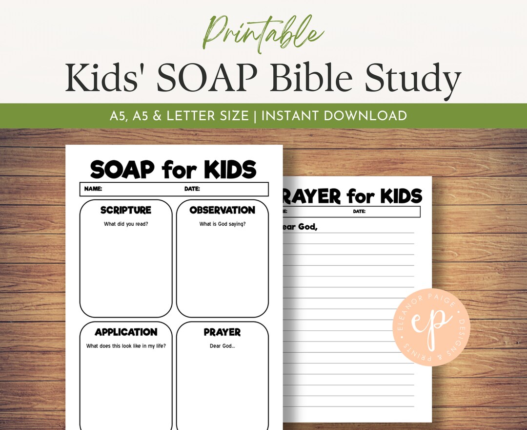 Printable Kids SOAP Prayer Worksheet, Bible and Prayer Journaling ...