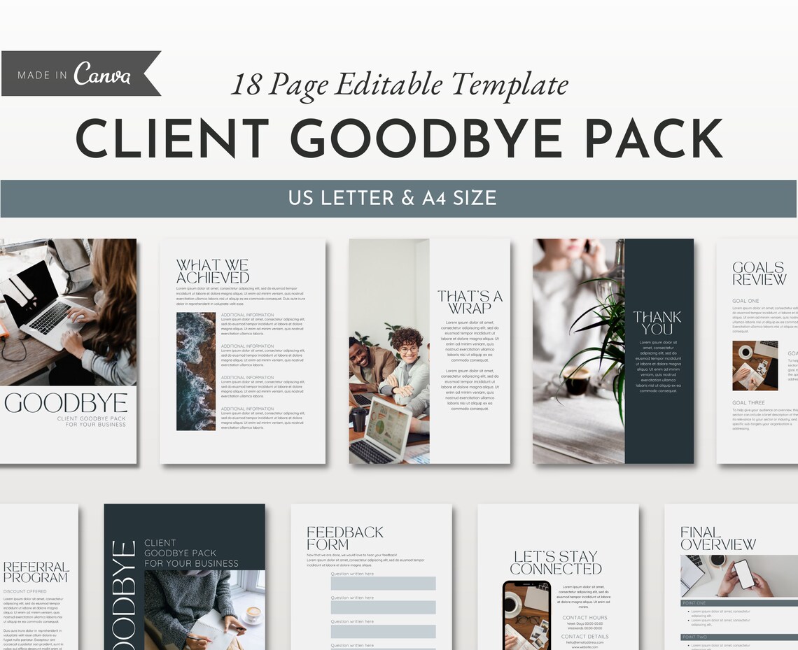 Client Goodbye Template for Canva Classic 18 Pages Editable | Etsy
