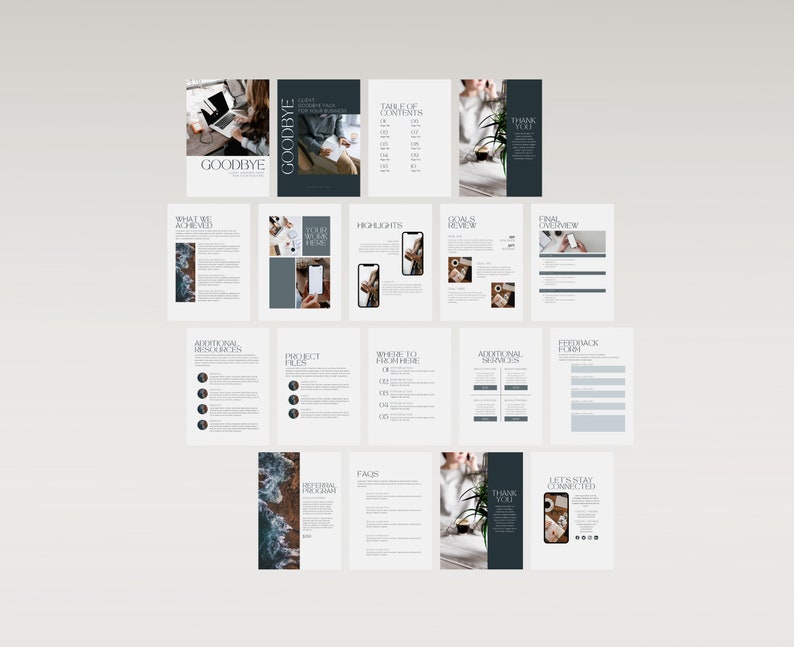 Client Goodbye Template for Canva, Classic 18 Pages Editable Business ...