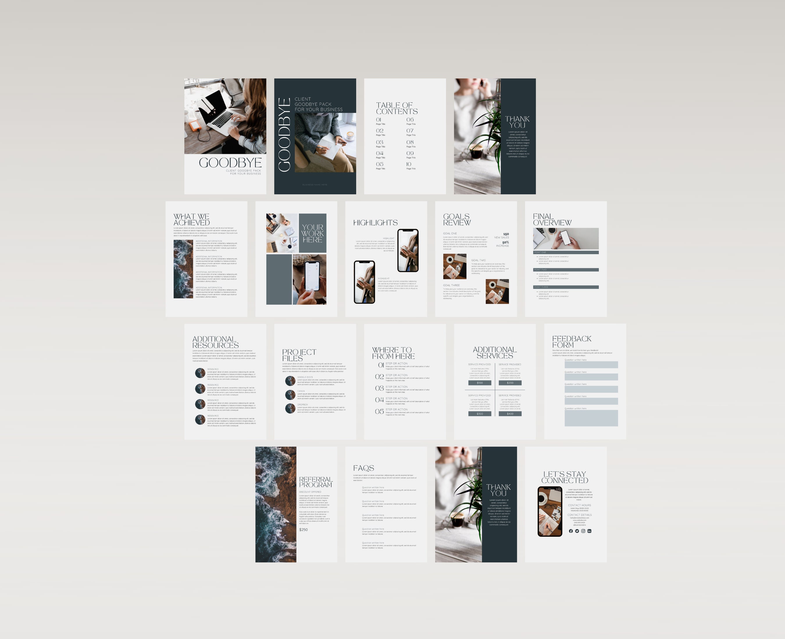 Client Goodbye Template for Canva, Classic 18 Pages Editable Business ...
