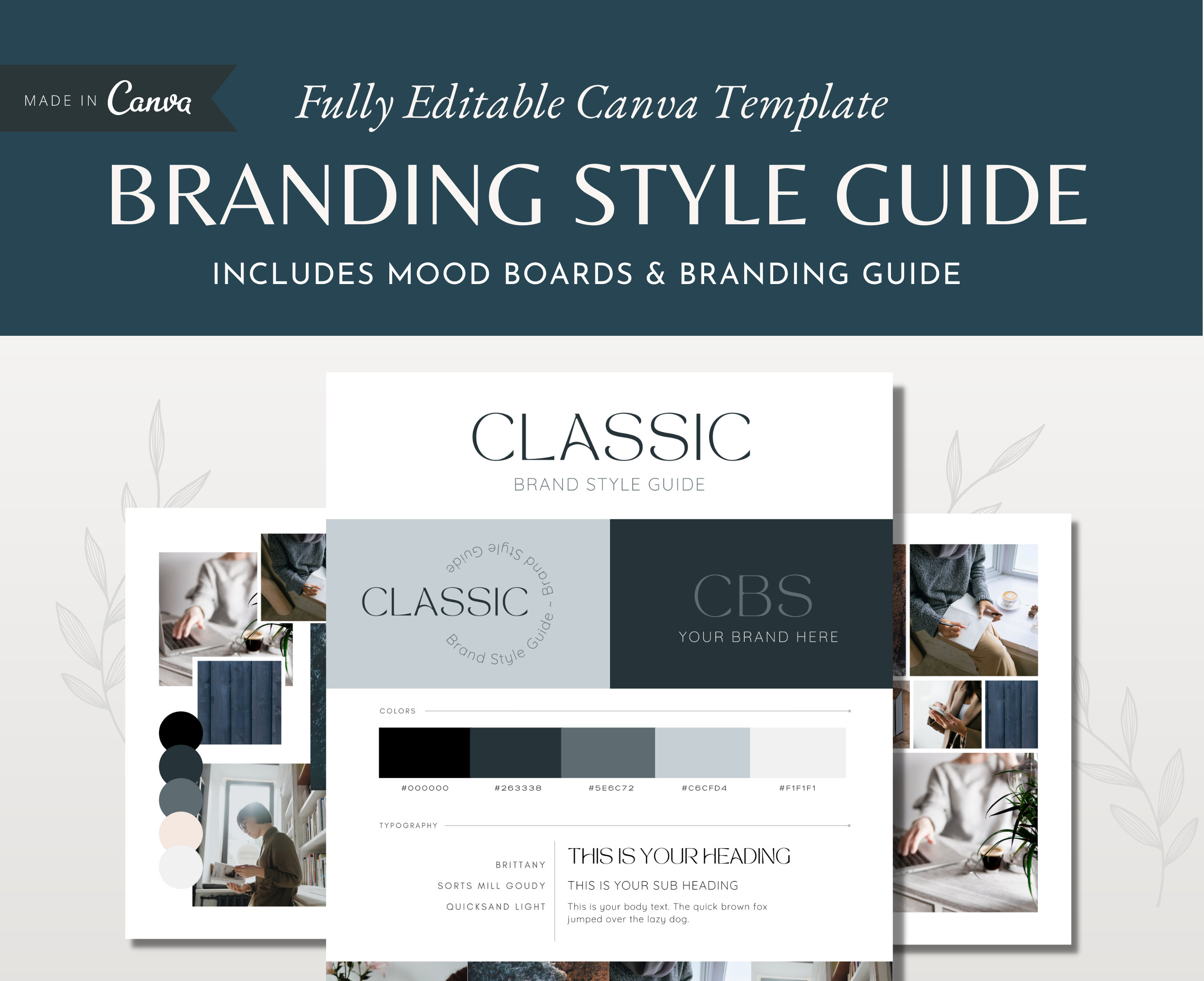 Brand Style Guide Template Editable Canva Brand Board - Etsy